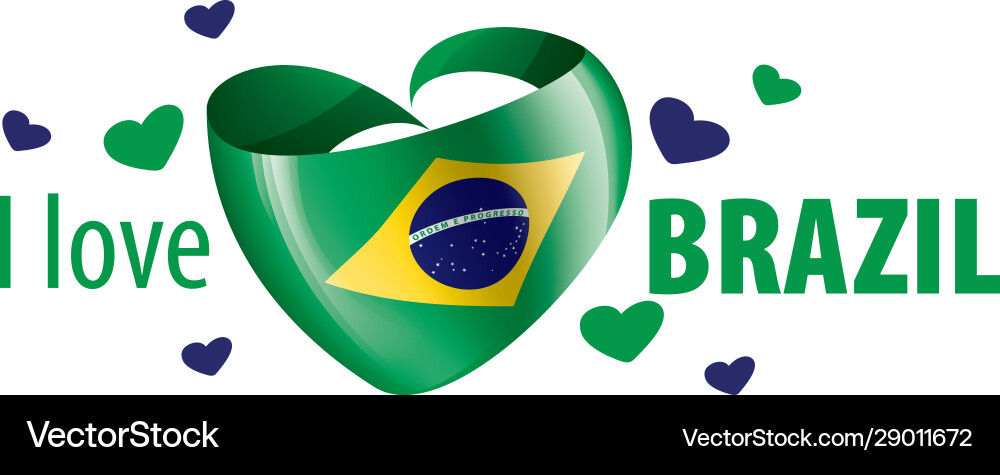 National flag brazil in shape Royalty Free Vector Image