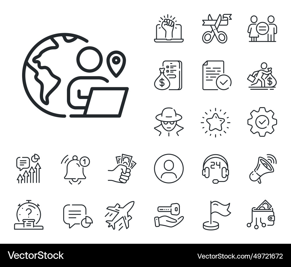 Outsource work line icon freelance job sign Vector Image
