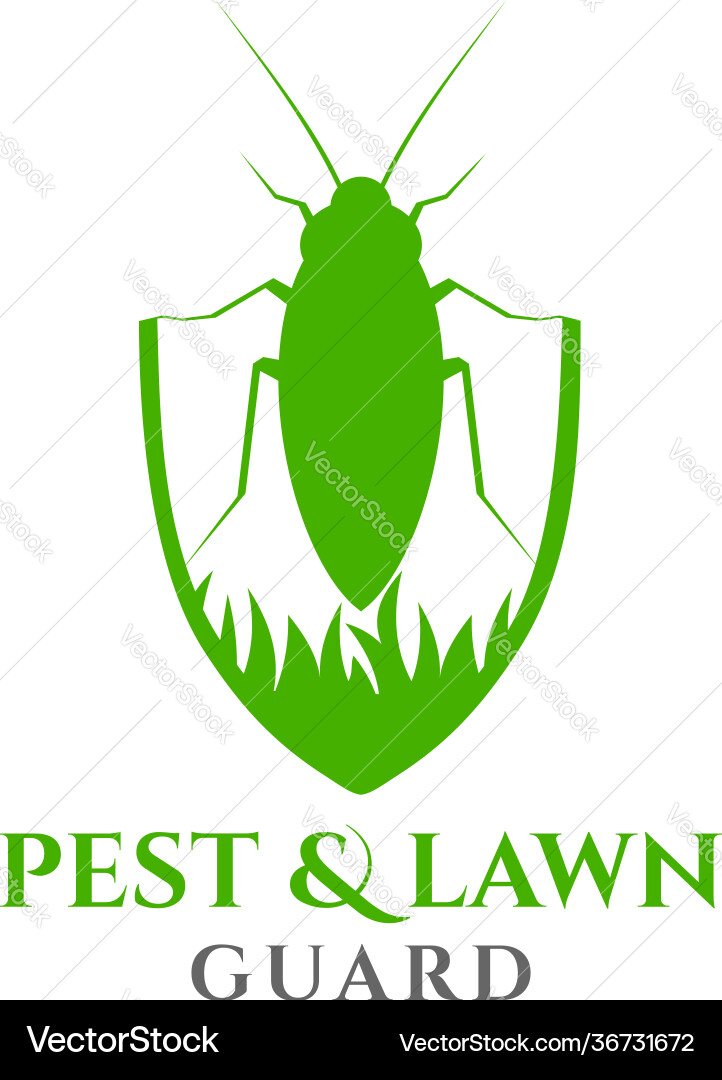 Pest and lawn guard logo design Royalty Free Vector Image