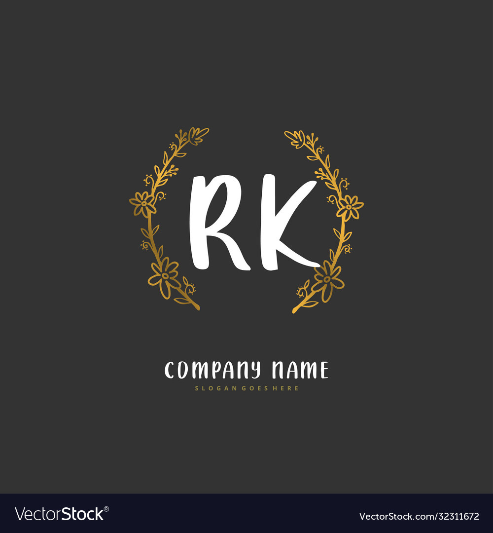 R k rk initial handwriting and signature logo Vector Image