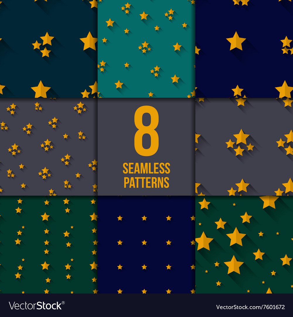 Seamless starry patterns Royalty Free Vector Image