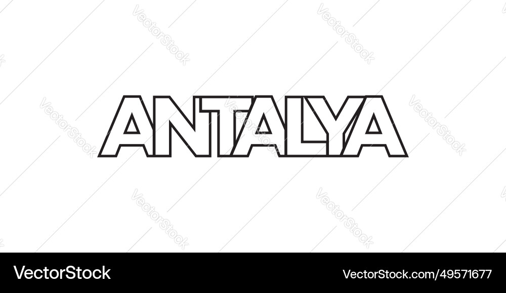Antalya in the turkey emblem design features Vector Image