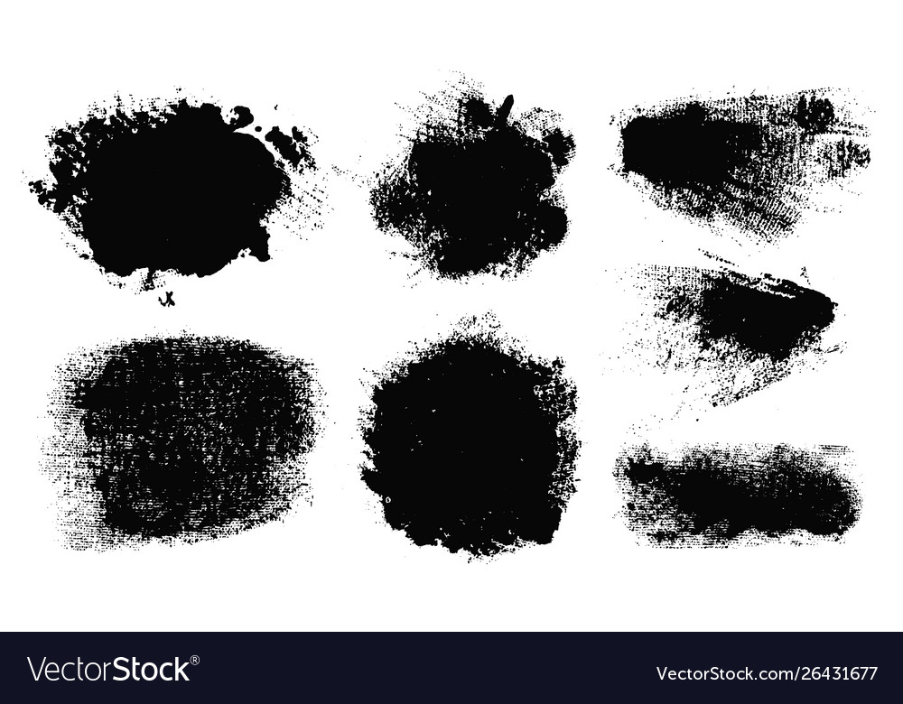 Brush strokes paintbrush set grunge Royalty Free Vector