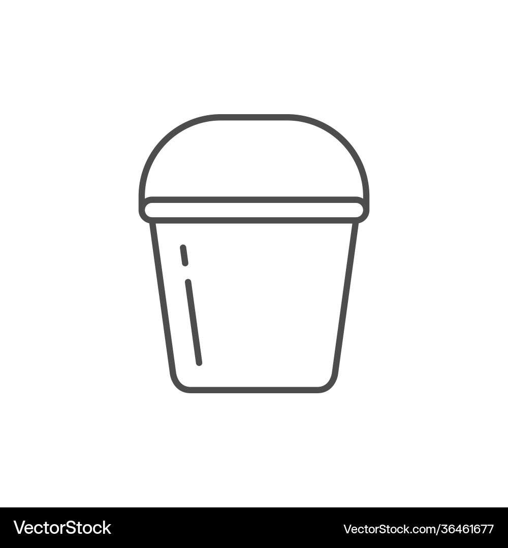 Bucket or pail line outline icon Royalty Free Vector Image