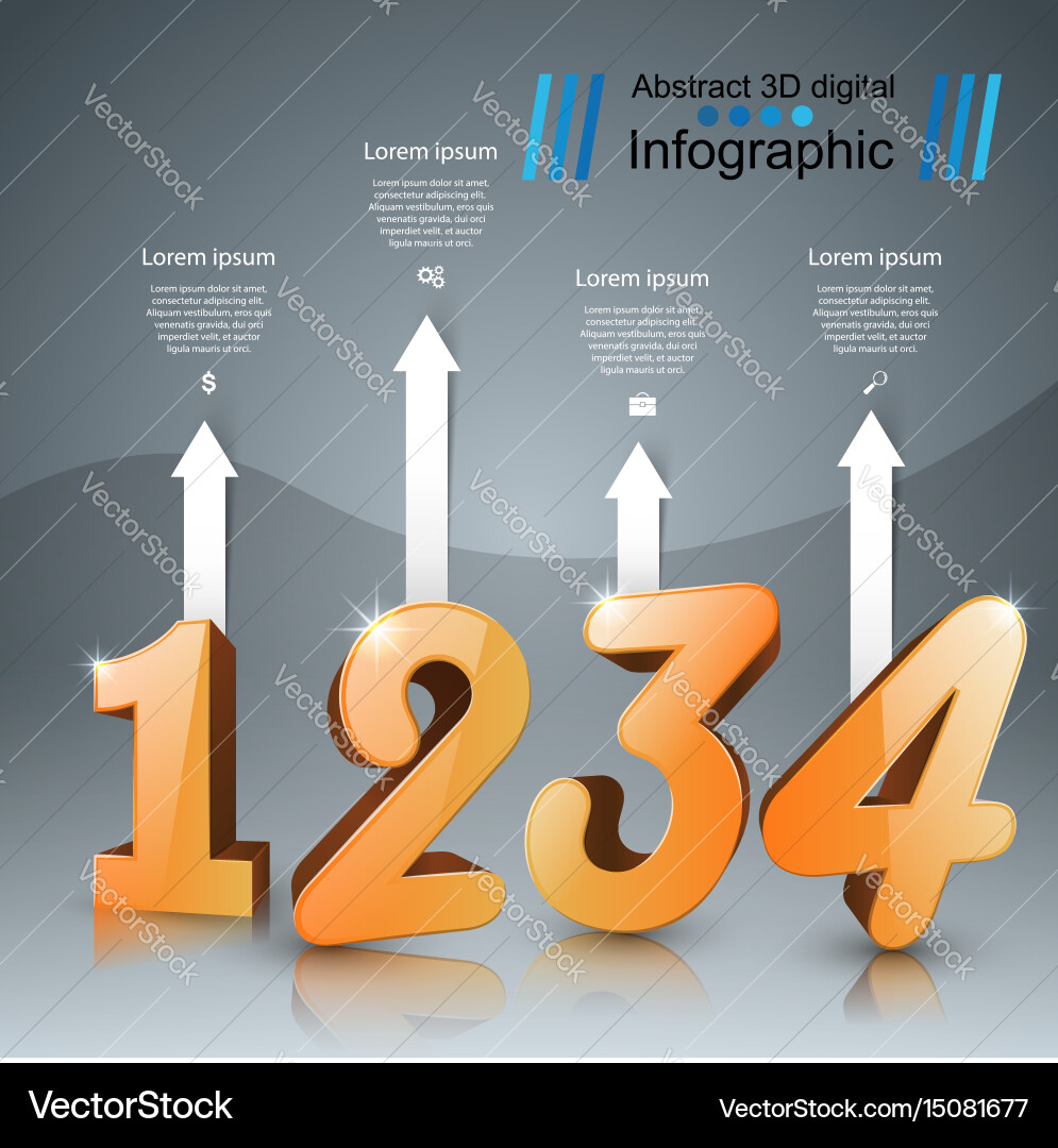 Business infographic number icon Royalty Free Vector Image