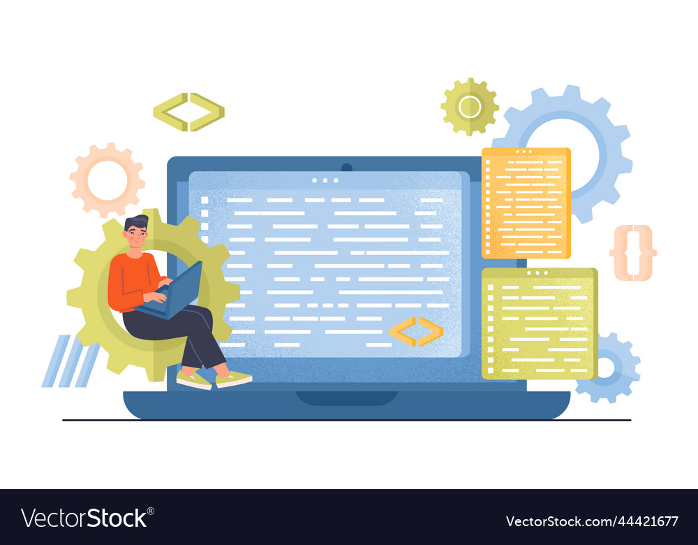 Code typing concept Royalty Free Vector Image - VectorStock