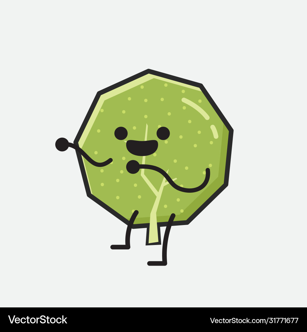 Cute green tree mascot character in flat design Vector Image