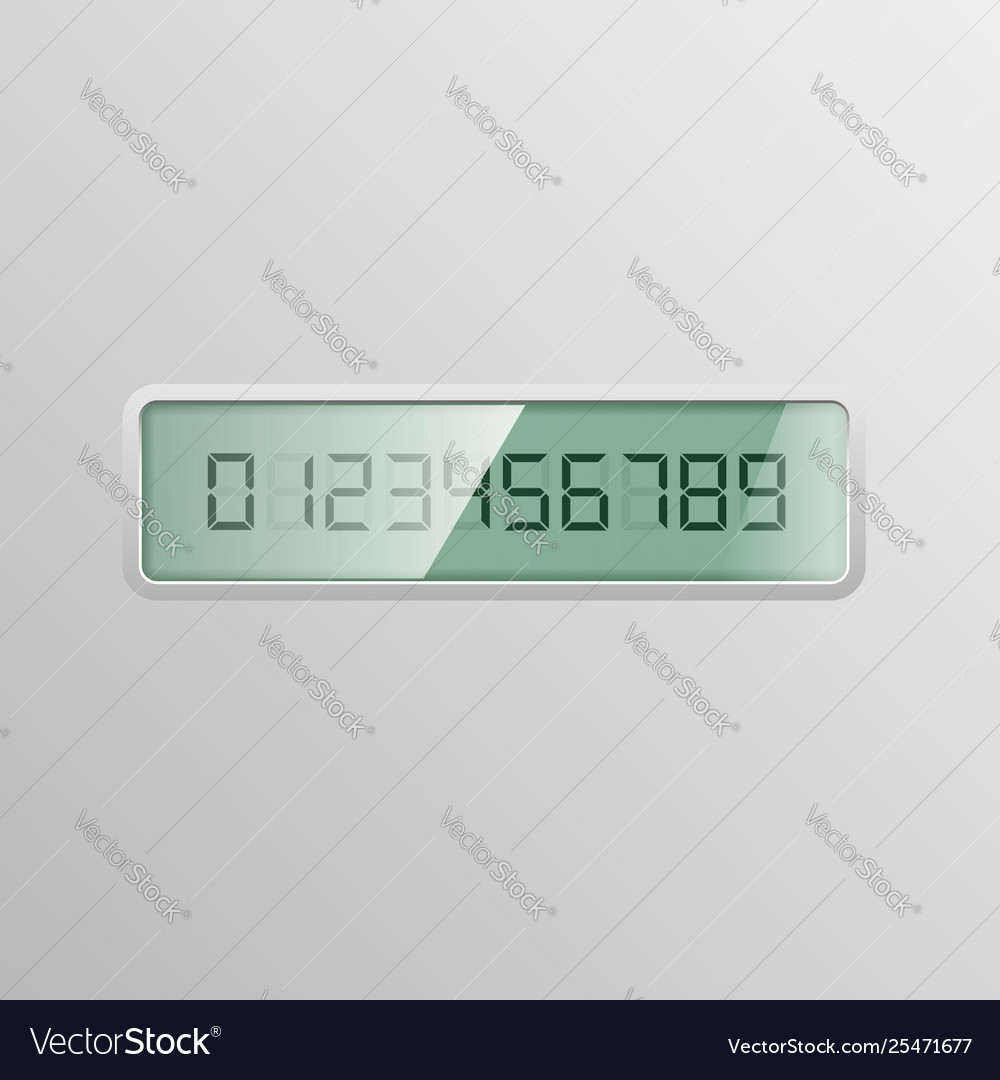 Digital numbers 0-9 on a screen Royalty Free Vector Image