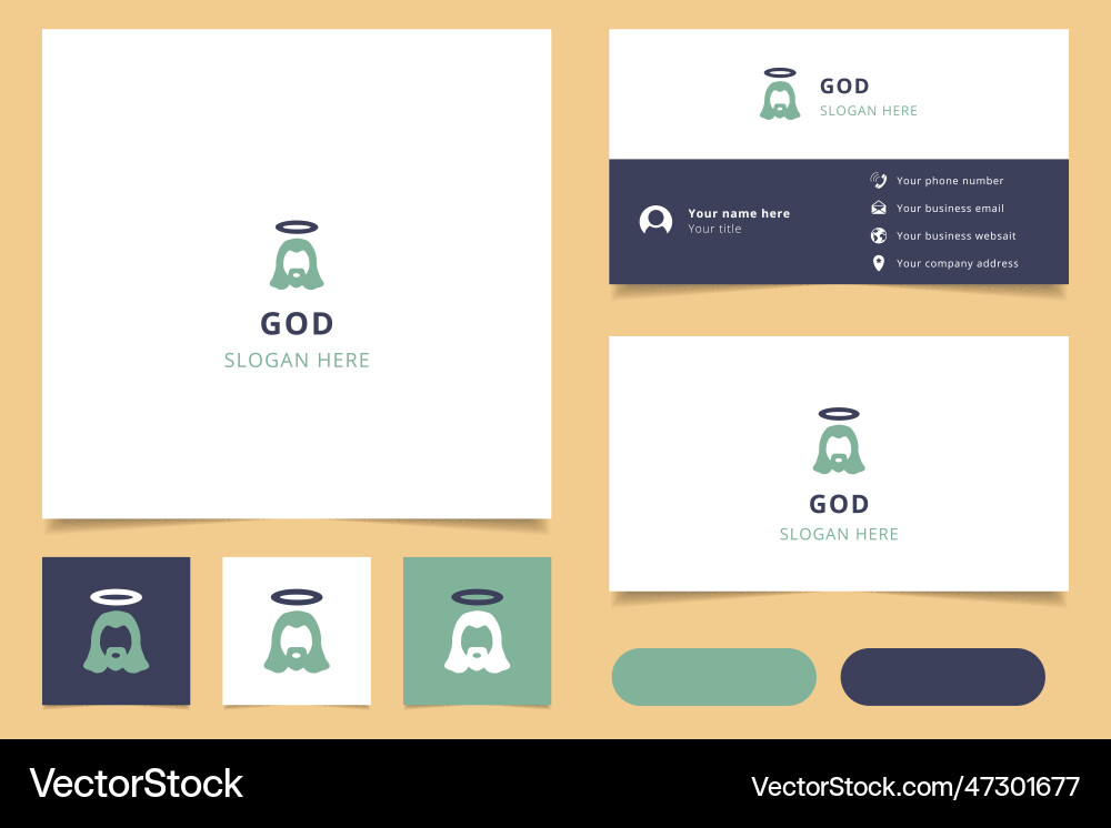 God logo design with editable slogan branding Vector Image