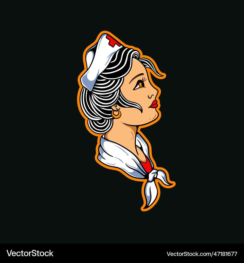 Hand drawn of a nurse Royalty Free Vector Image