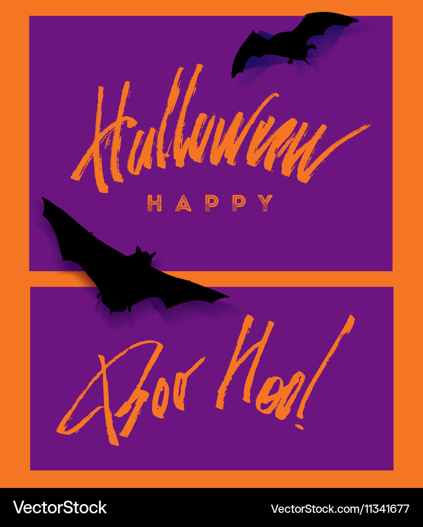 Happy halloween lettering handwritten Royalty Free Vector