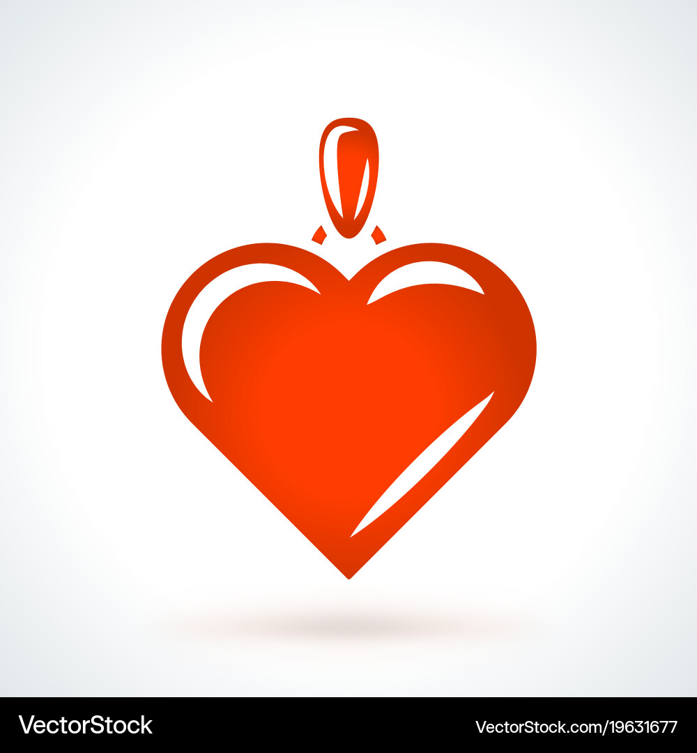 Heart shaped earring st valentines day design Vector Image