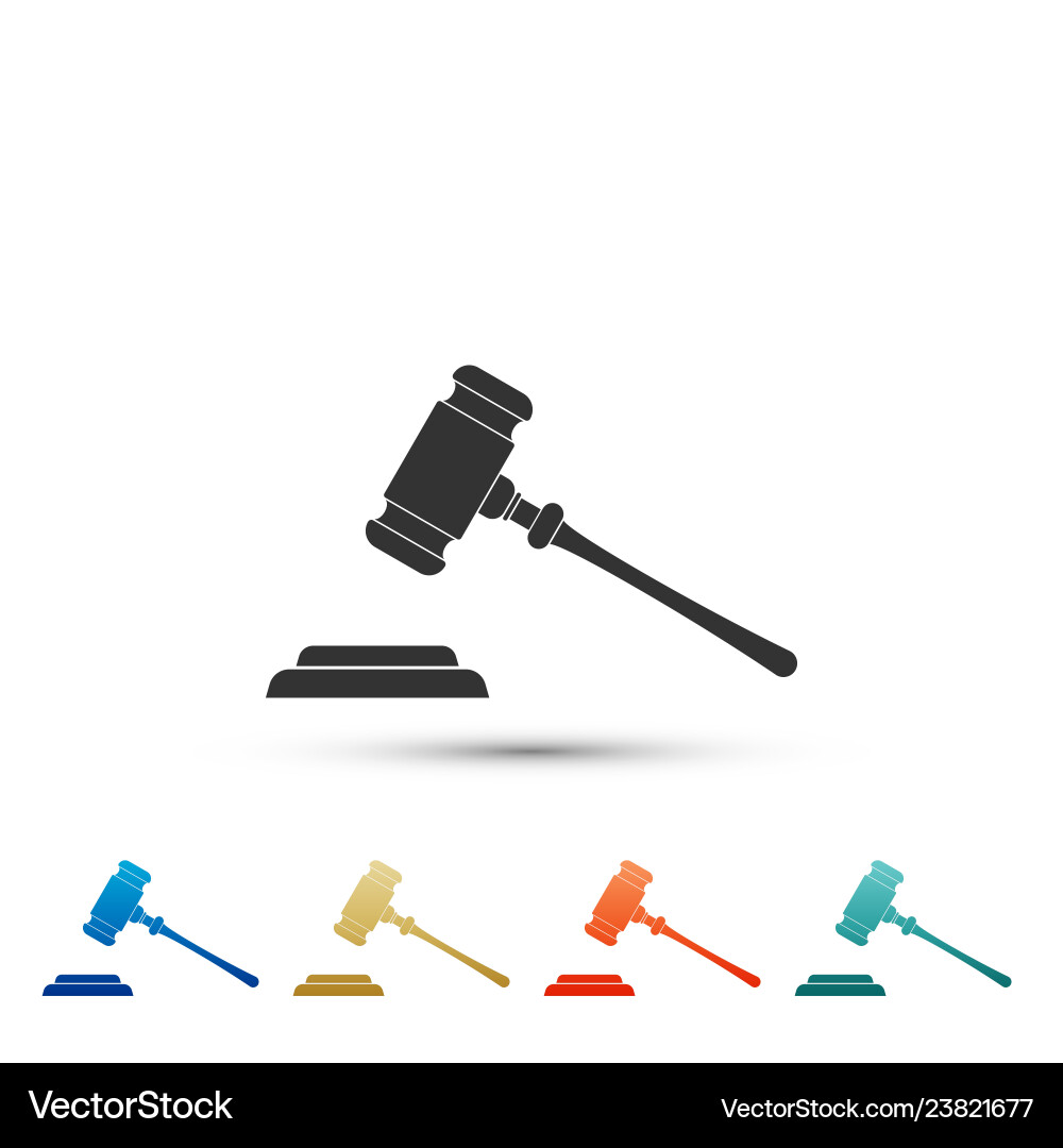 Judge gavel icon isolated on white background Vector Image