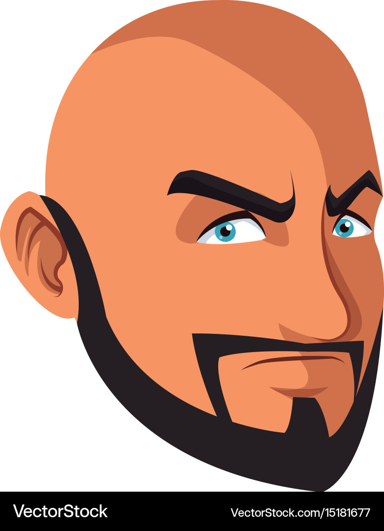 Looking man face in a cartoon comic book style Vector Image
