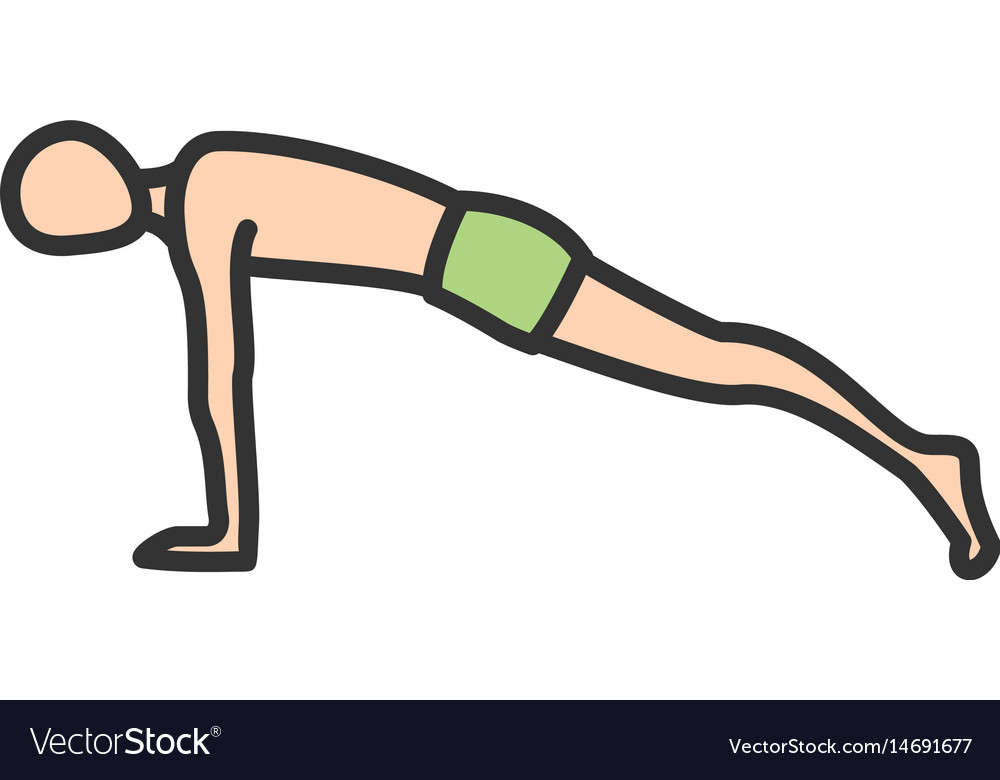 Plank pose Royalty Free Vector Image - VectorStock