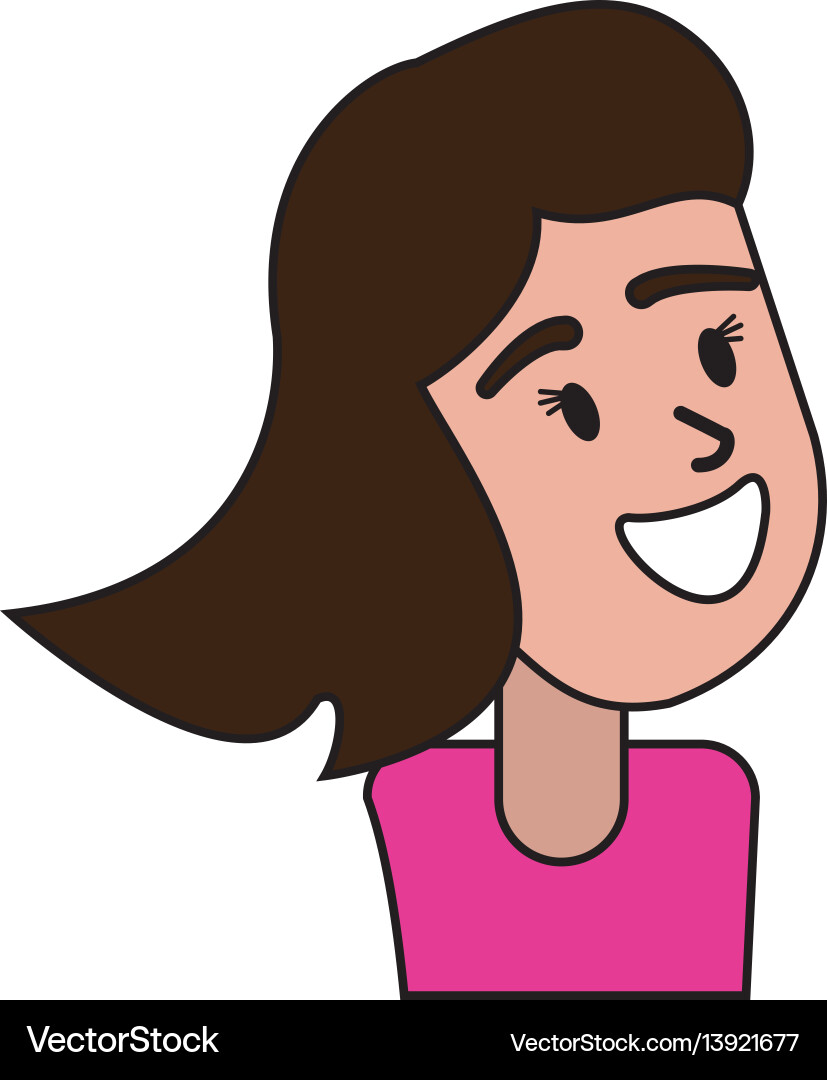 Portrait female cartoon image Royalty Free Vector Image