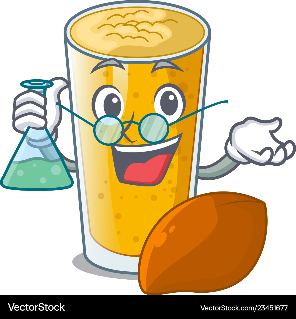 Professor lassi mango in a cartoon bottle Vector Image