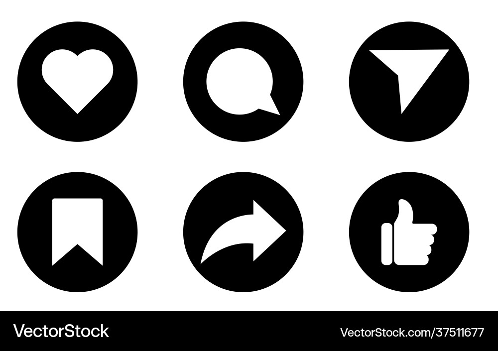 Social media icons like comment share save Vector Image