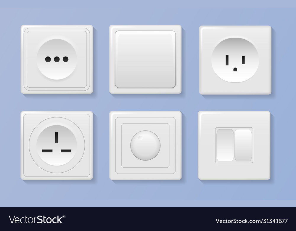 Wall switch sockets Royalty Free Vector Image - VectorStock