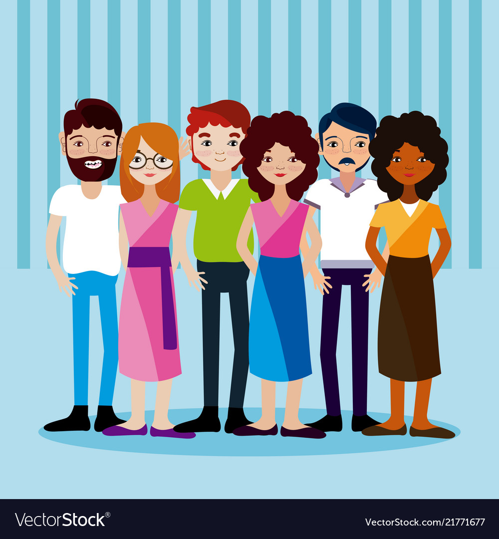 Young people cartoons Royalty Free Vector Image