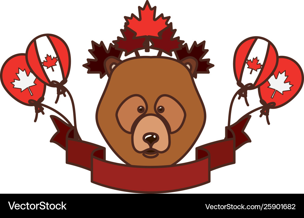 Bear forest animal canada design Royalty Free Vector Image