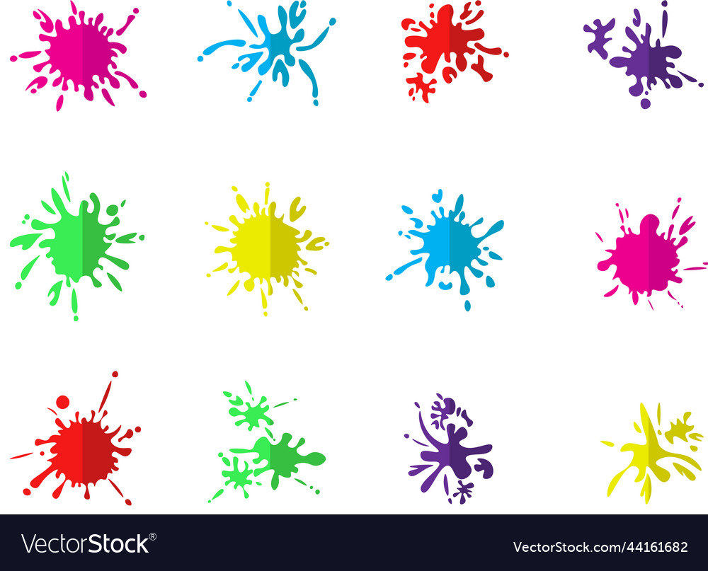 Beautiful colour paint splashes Royalty Free Vector Image Beautiful colour paint splashes Royalty Free Vector Image