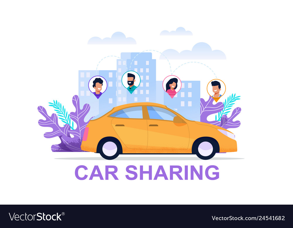 Car sharing banner economy transport concept Vector Image Car sharing banner economy transport concept Vector Image
