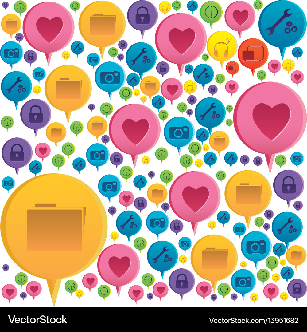 Colorful pattern formed by dialogue social icons Vector Image