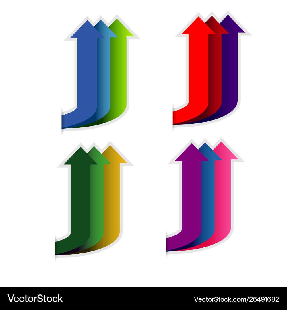 Colorful up arrow on white background Royalty Free Vector