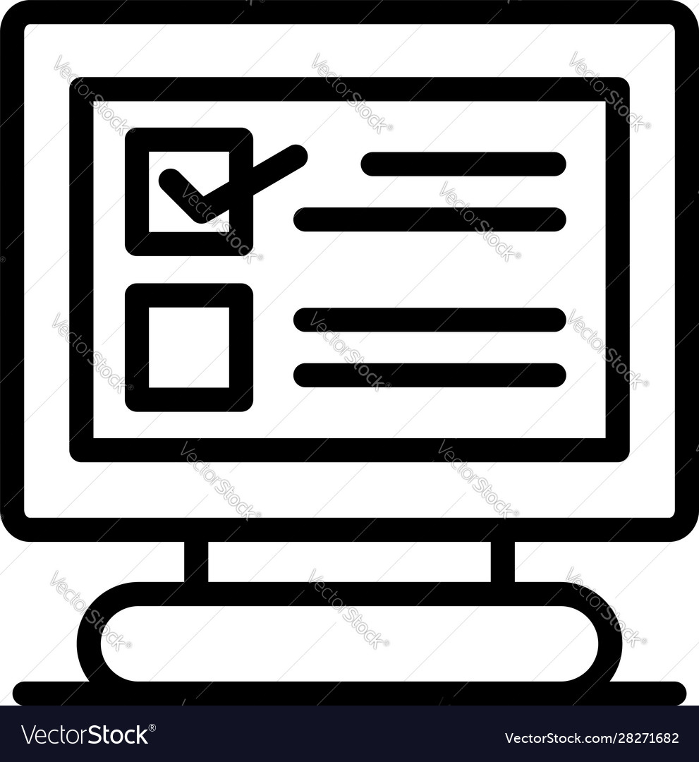 Computer test icon outline style Royalty Free Vector Image