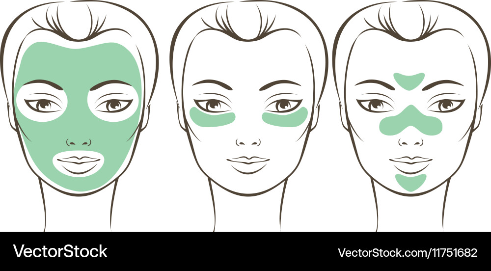 Female face with beauty mask Royalty Free Vector Image