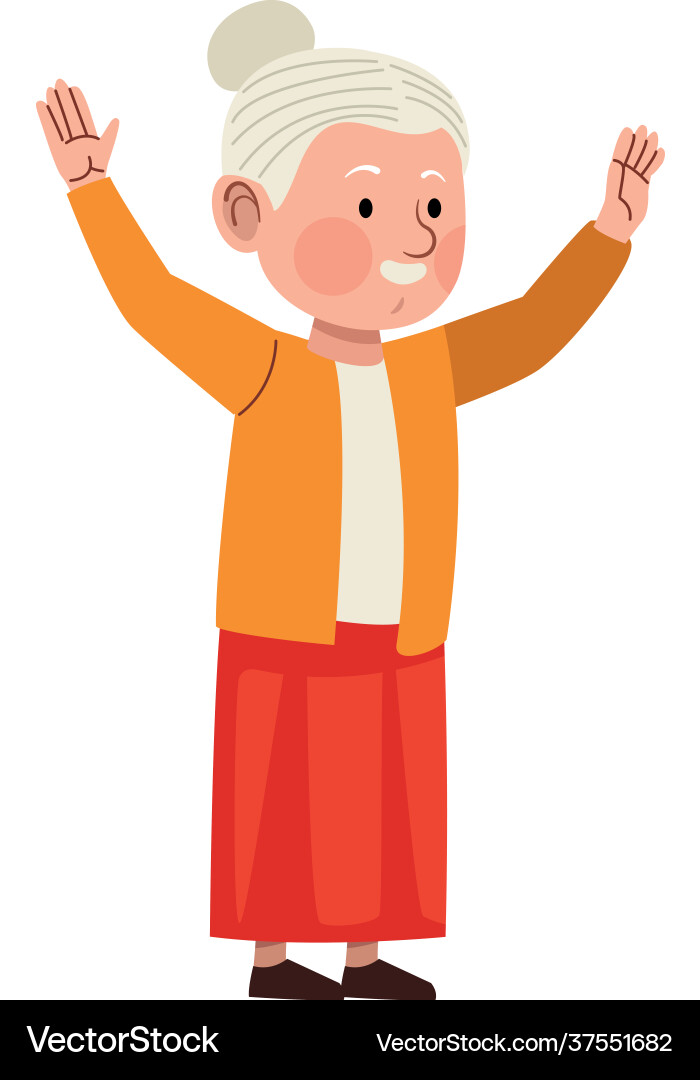 Happy grandmother character Royalty Free Vector Image