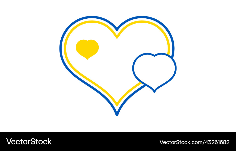 Heart in ukrainian colors Royalty Free Vector Image