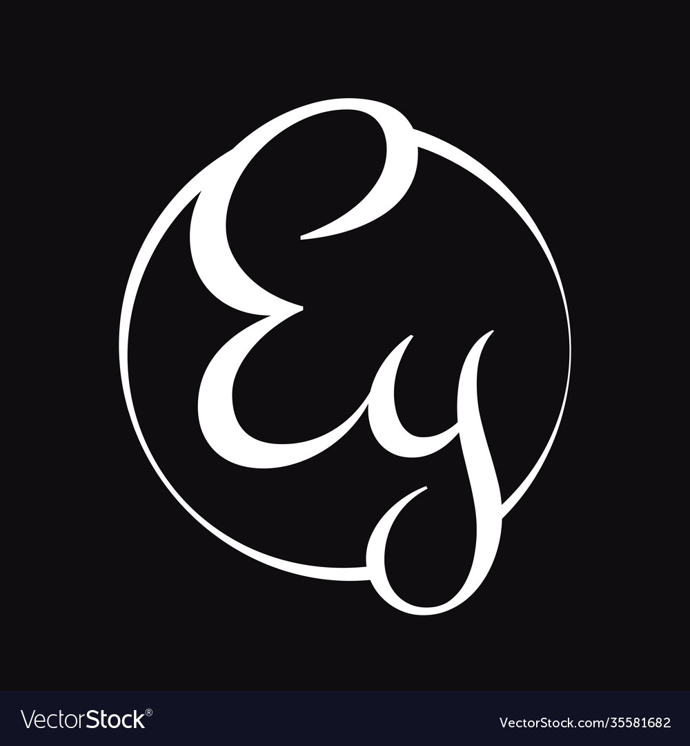 Initial ey script letter type logo design Vector Image