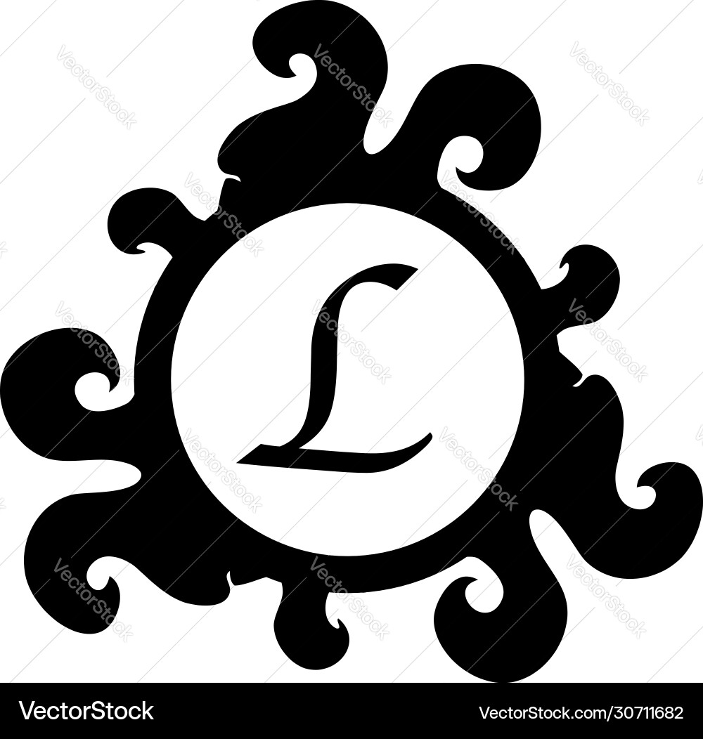 Letter l decorative alphabet logo isolated Vector Image