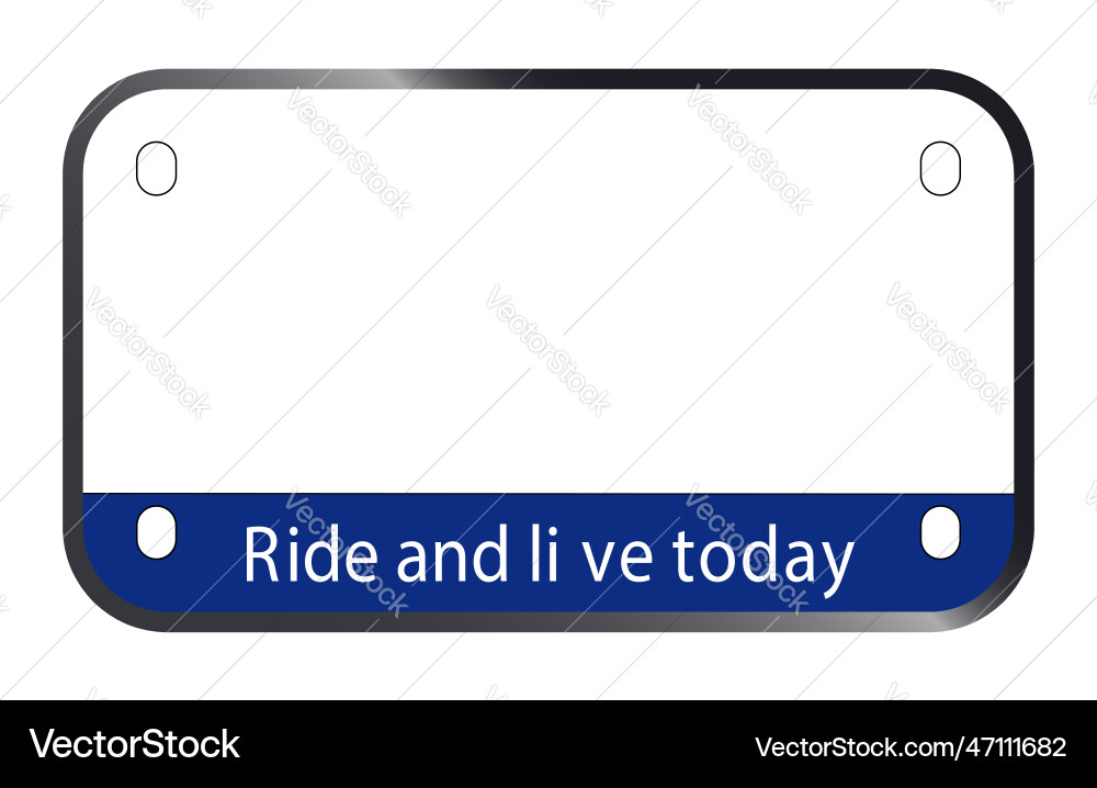 Motorcycle license plate moto Royalty Free Vector Image