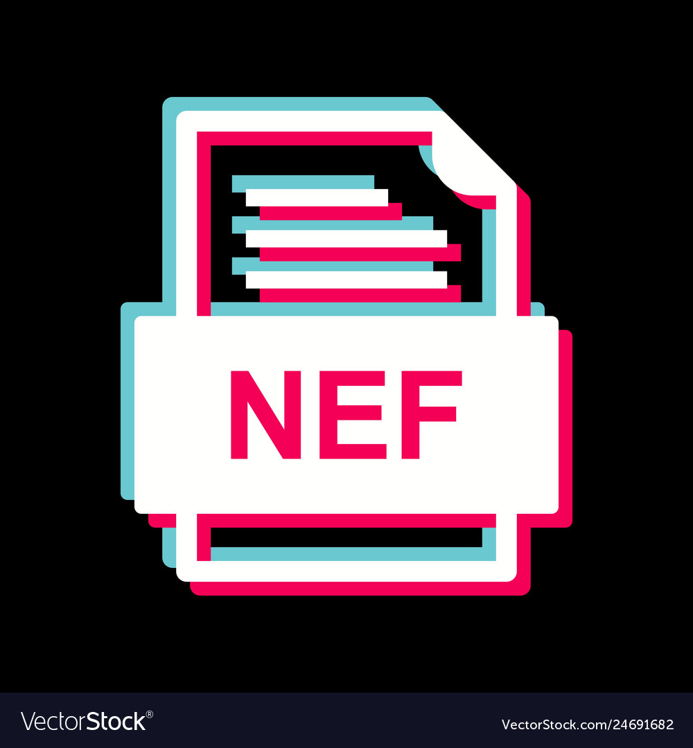 Nef file document icon Royalty Free Vector Image