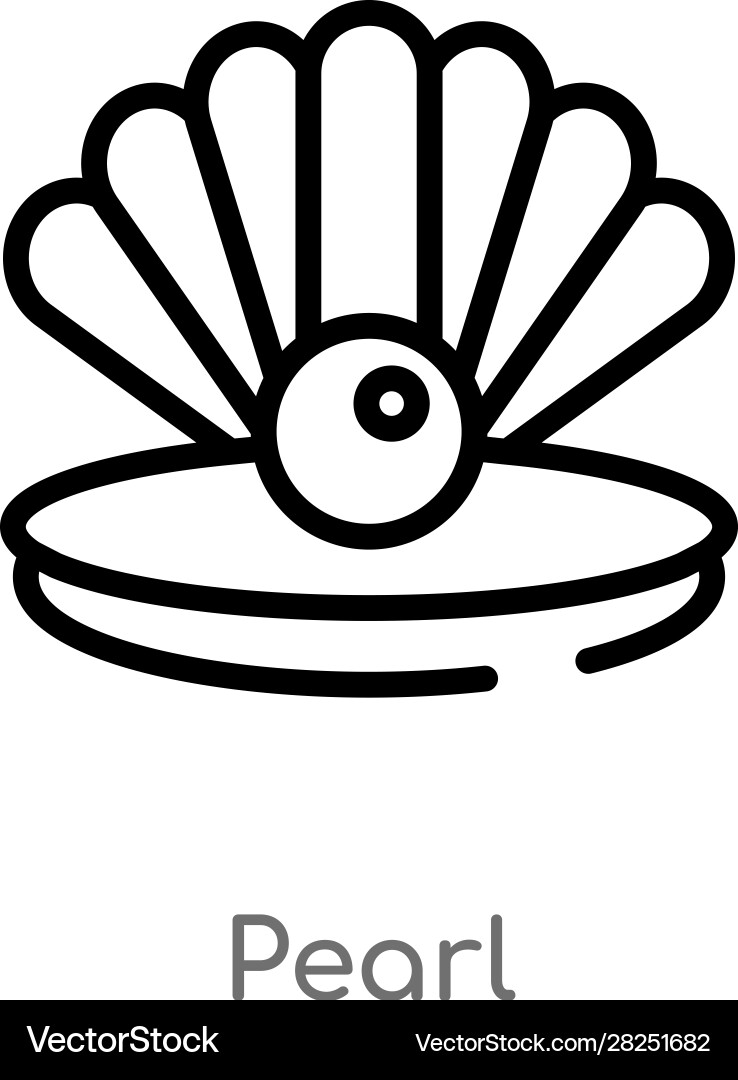 Outline pearl icon isolated black simple line Vector Image