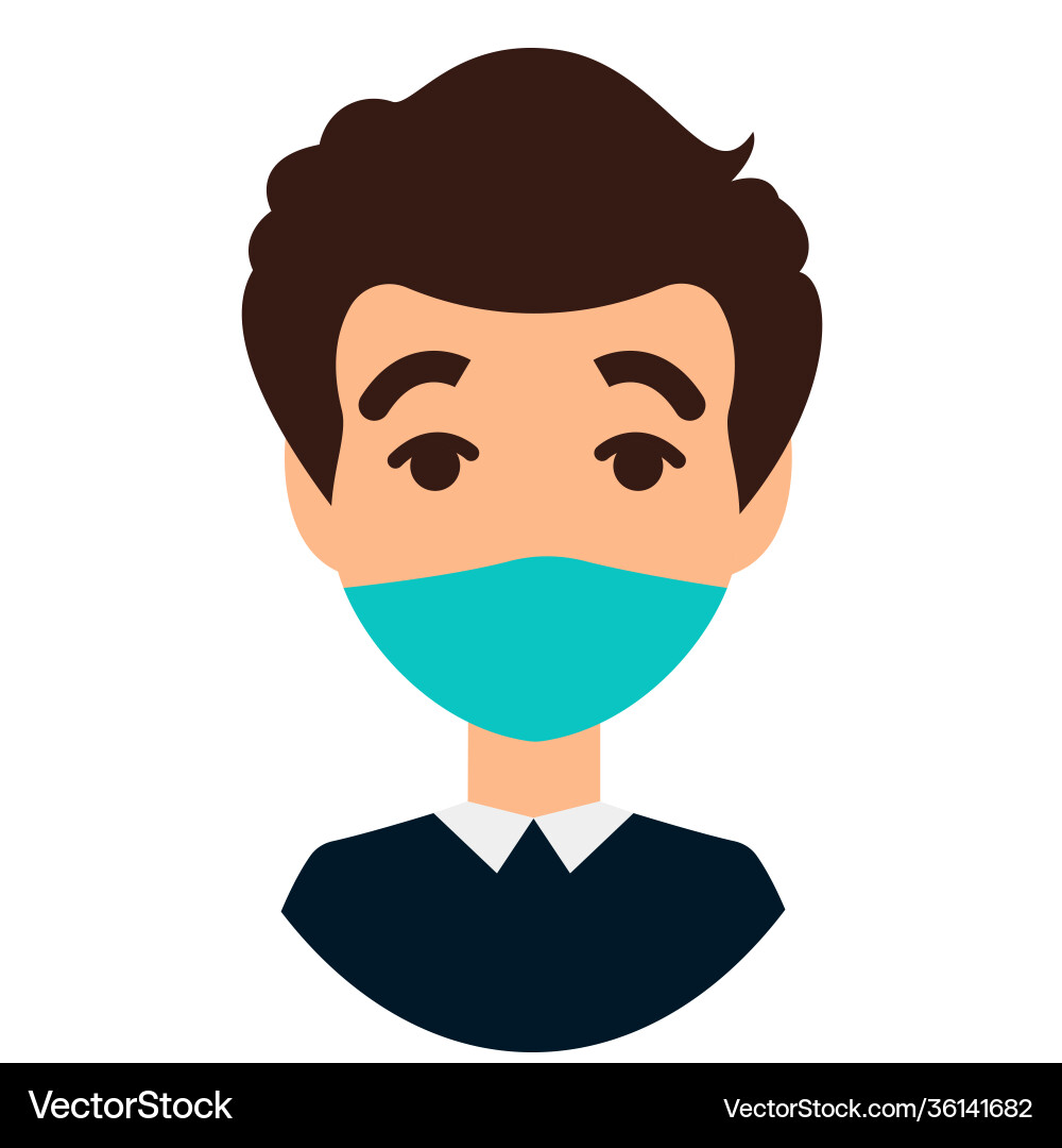 People face with mask icon isolated on white Vector Image