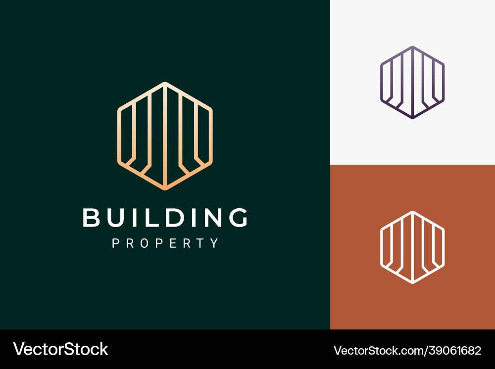 Real estate developer or property logo in luxury Vector Image
