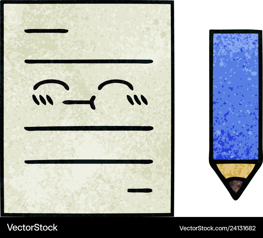 Retro grunge texture cartoon test paper Royalty Free Vector