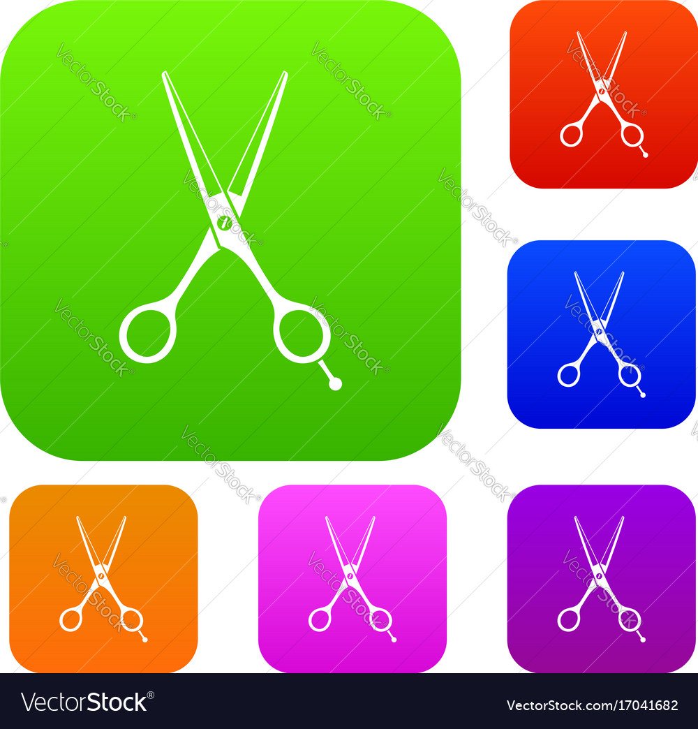 Scissors set collection Royalty Free Vector Image