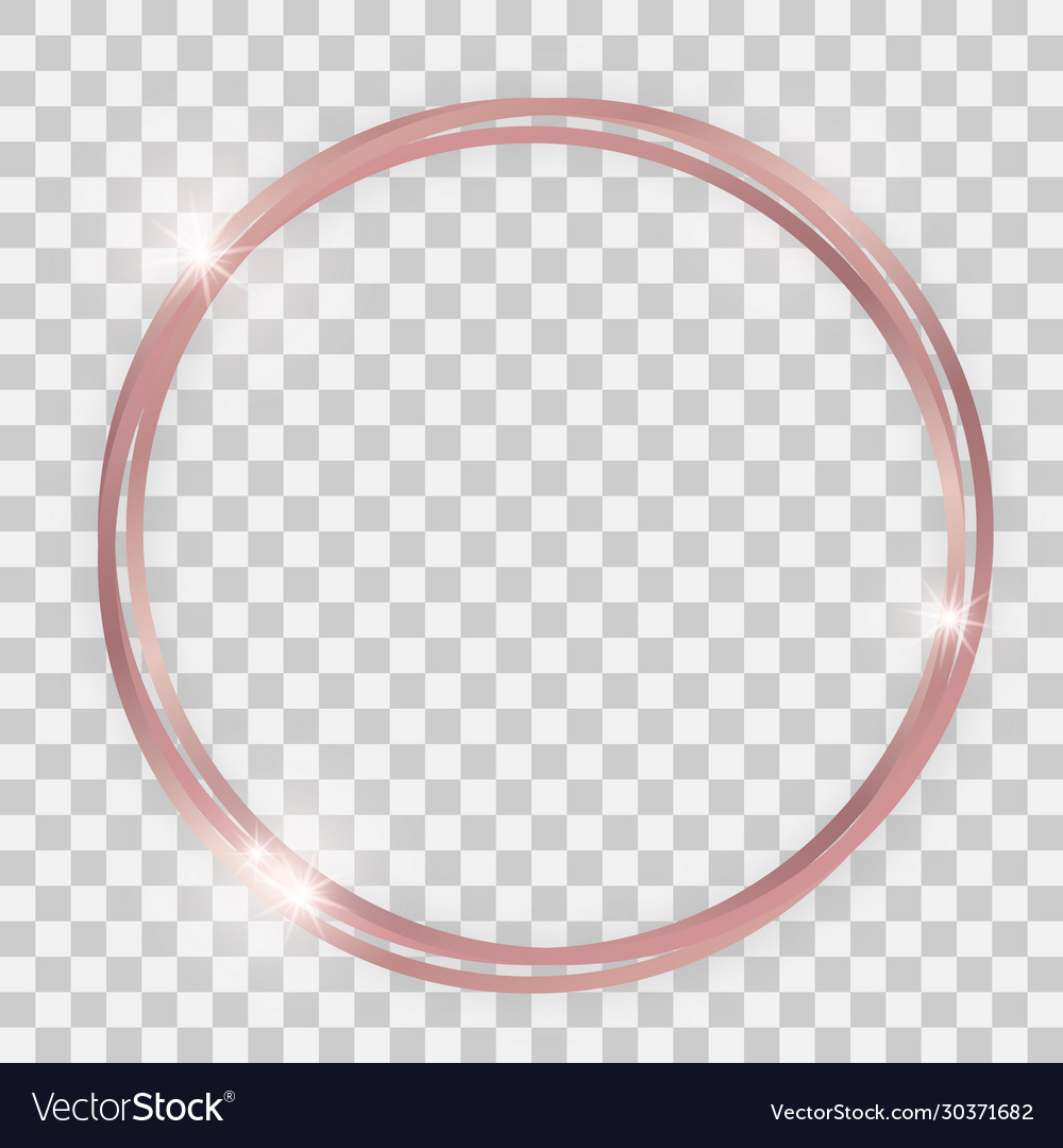 Triple rose gold shiny circle frame Royalty Free Vector Triple rose gold shiny circle frame Royalty Free Vector