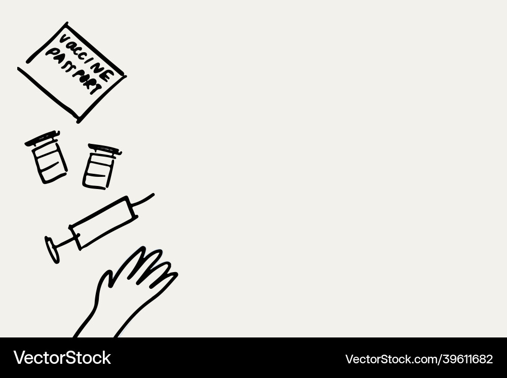 Vaccination hand drawn health concept Royalty Free Vector