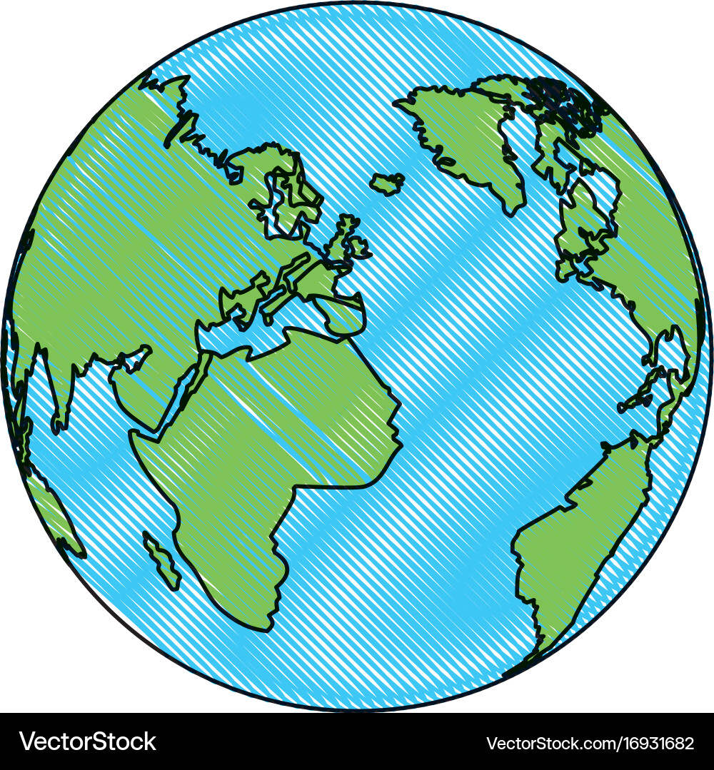 World earth global map continent geography Vector Image