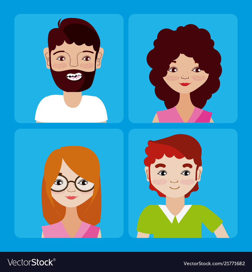 Young people cartoons Royalty Free Vector Image