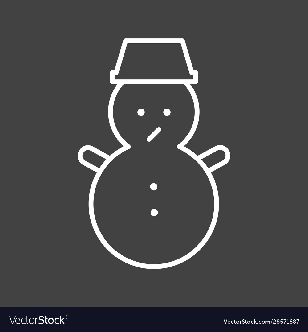 Beautiful snowman line icon Royalty Free Vector Image