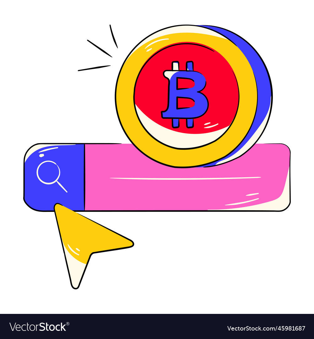 Bitcoin search Royalty Free Vector Image - VectorStock