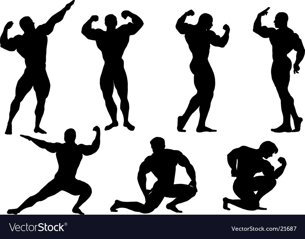 Bodybuilding men Royalty Free Vector Image - VectorStock