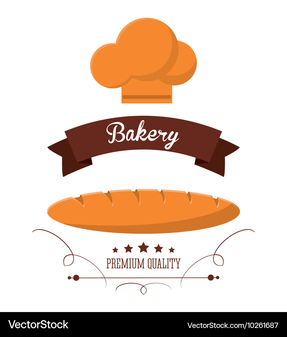 Bread chefs hat bakery food icon graphic Vector Image